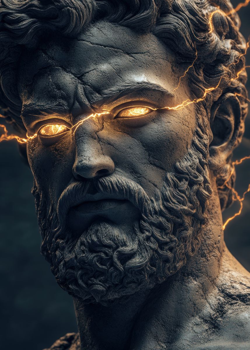 'Greek God Zeus' Poster, picture, metal print, paint by Senja Kolesnyk ...