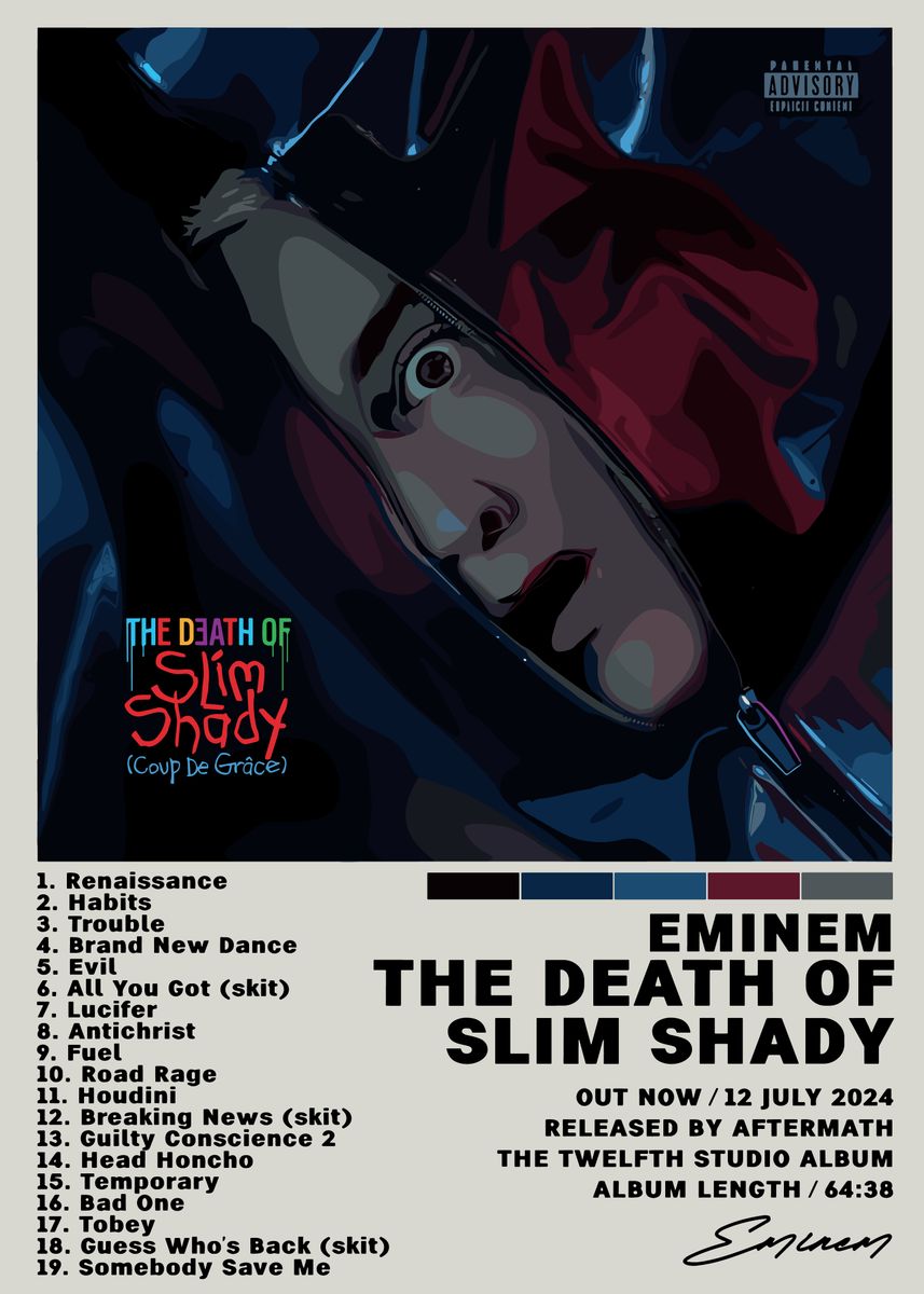 'Eminem Album Cover' Poster, picture, metal print, paint by VisionPrint ...