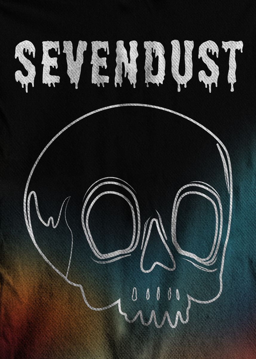 'Sevendust Skull Design' Poster, picture, metal print, paint by Glengs Koset | Displate