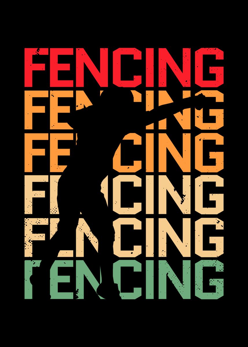 'fencing' Poster, picture, metal print, paint by kulalis | Displate