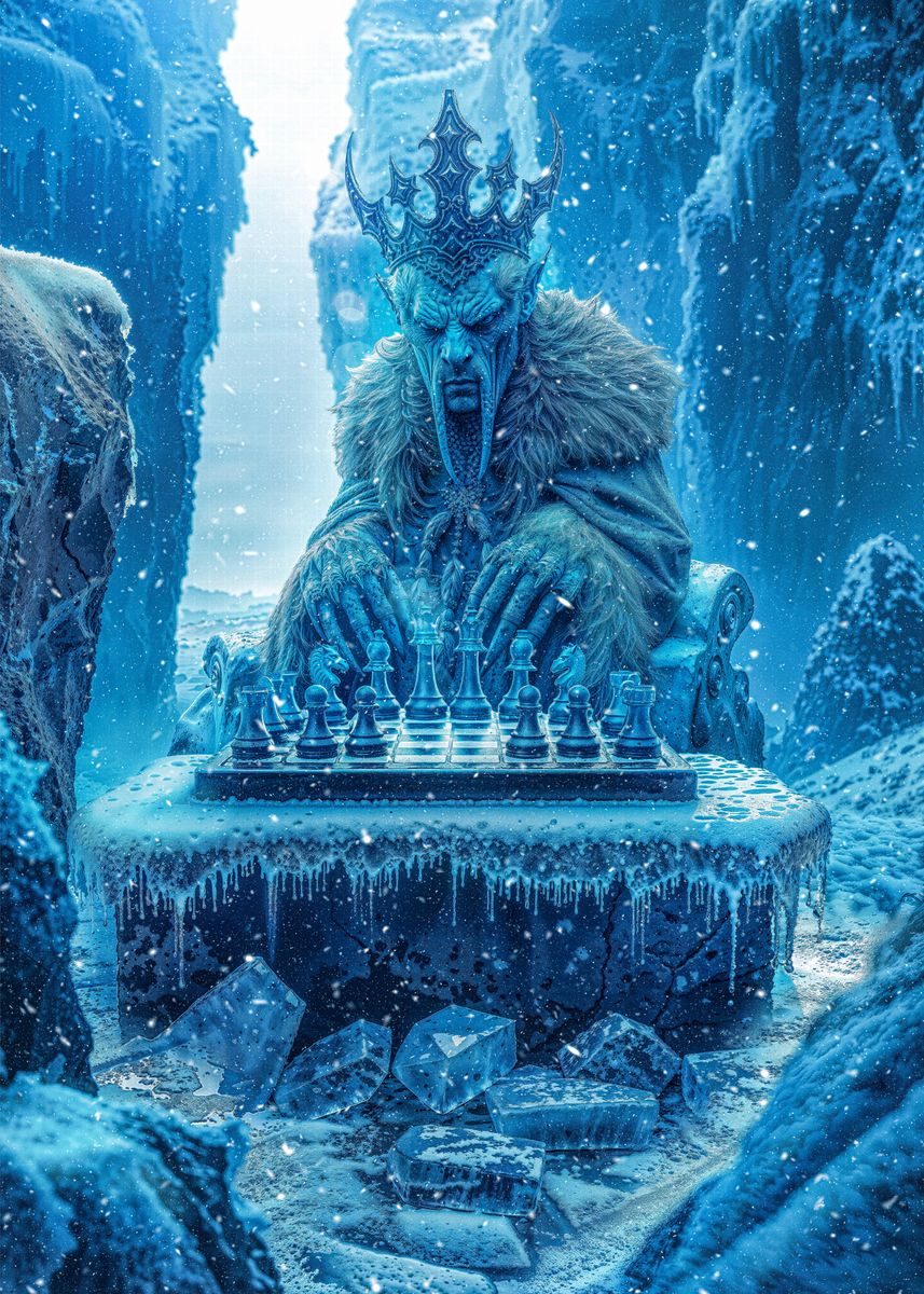 'Frozen King Chess' Poster, picture, metal print, paint by JEDART ...