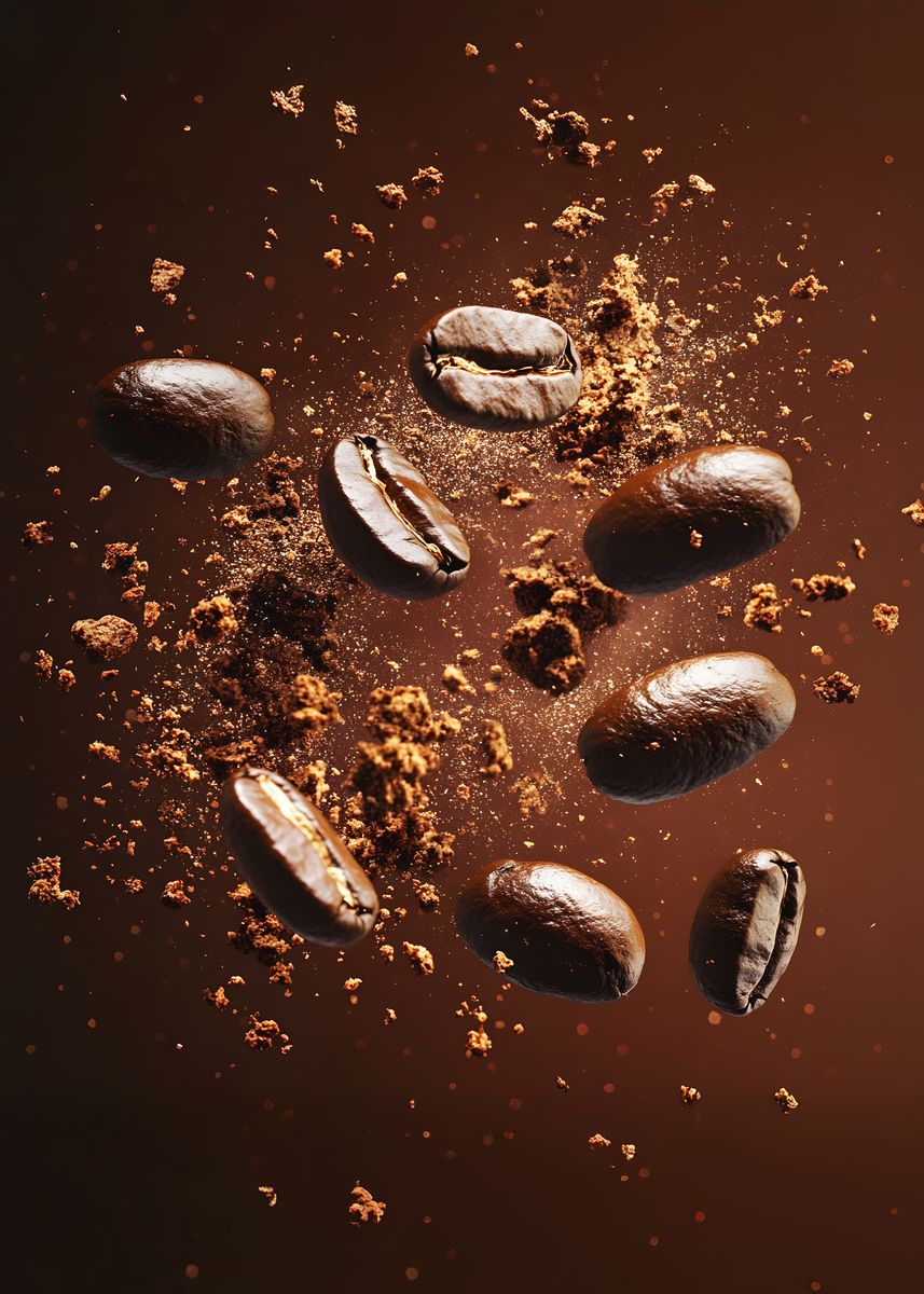 'Coffee Bean Explosion' Poster, picture, metal print, paint by Cat ...