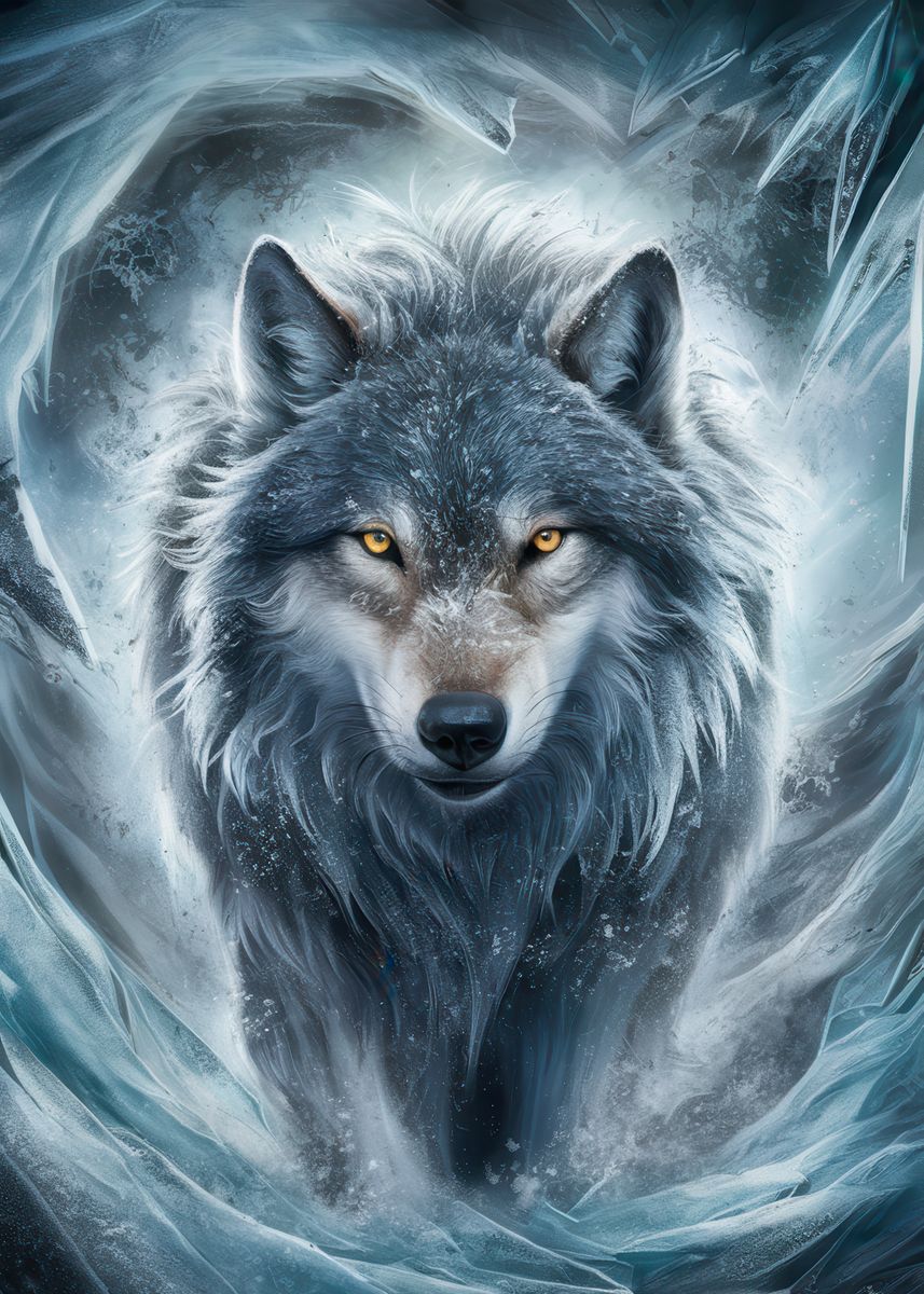 'Ice Age Wolf ' Poster, picture, metal print, paint by InsaneCreations ...