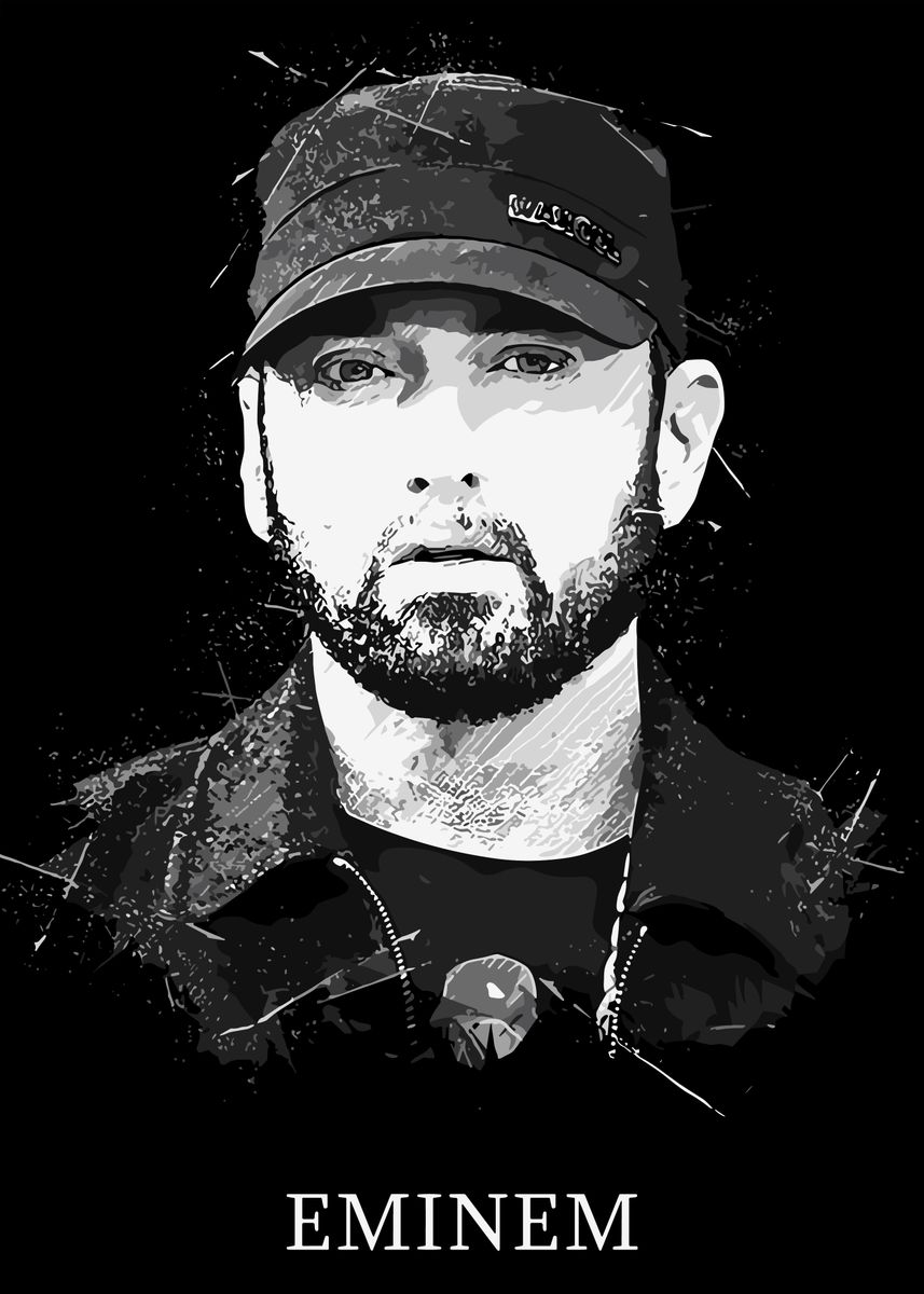 'Eminem Portrait' Poster, picture, metal print, paint by VisionPrint ...