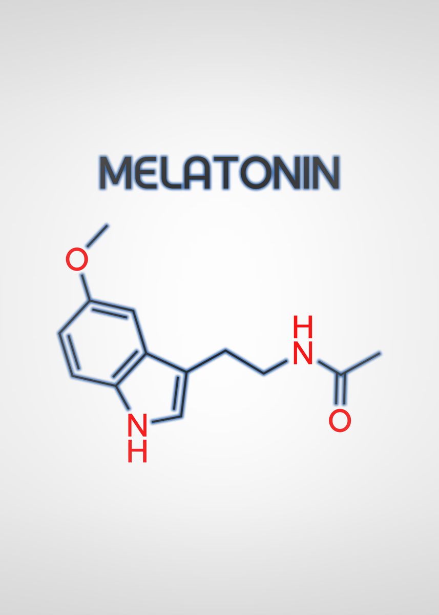 'Melatonin Molecular Structure White' Poster, picture, metal print, paint by Farhan Fauzi Gunaws ...