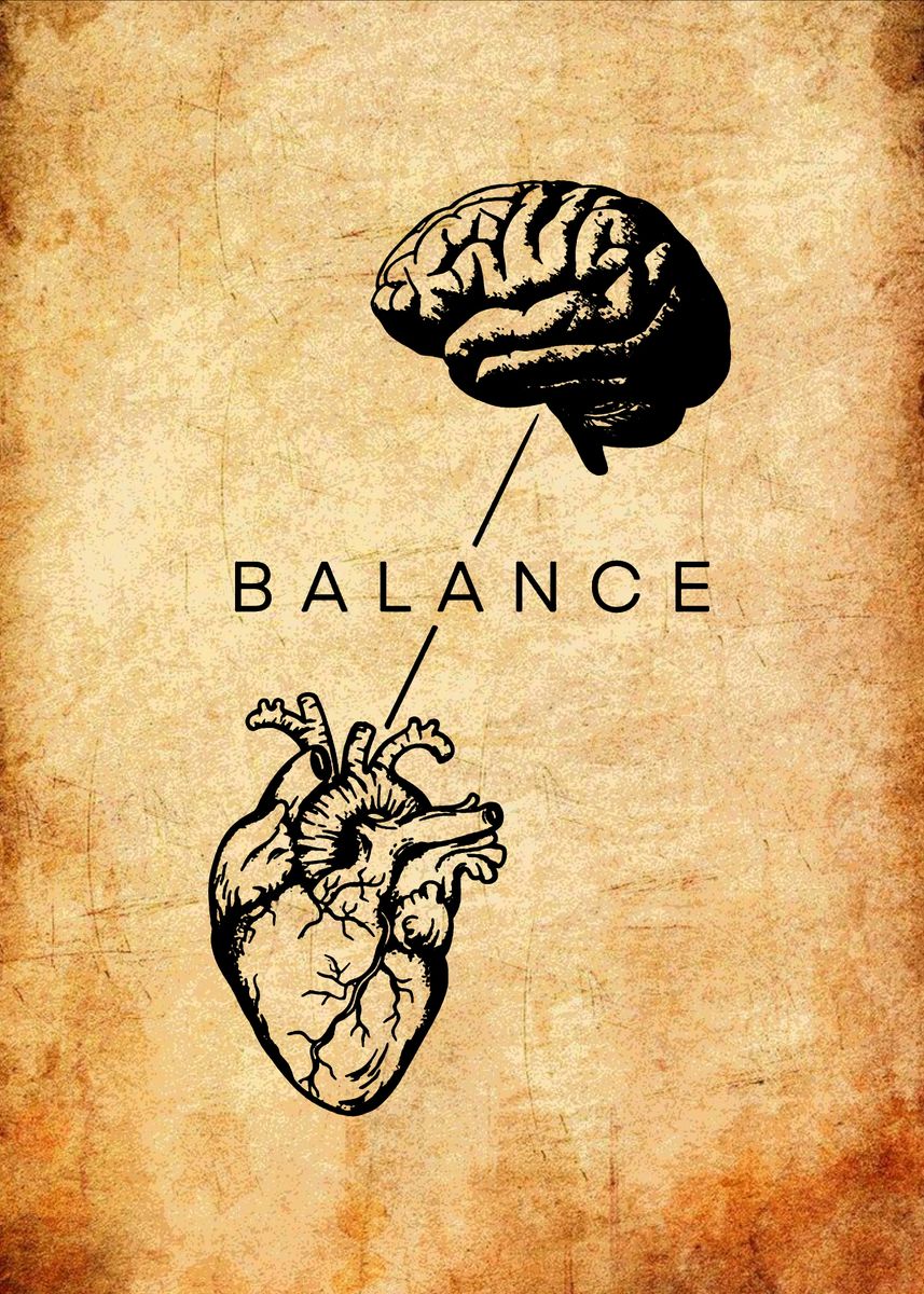 'Mind & Heart Balance' Poster, picture, metal print, paint by THREE ...