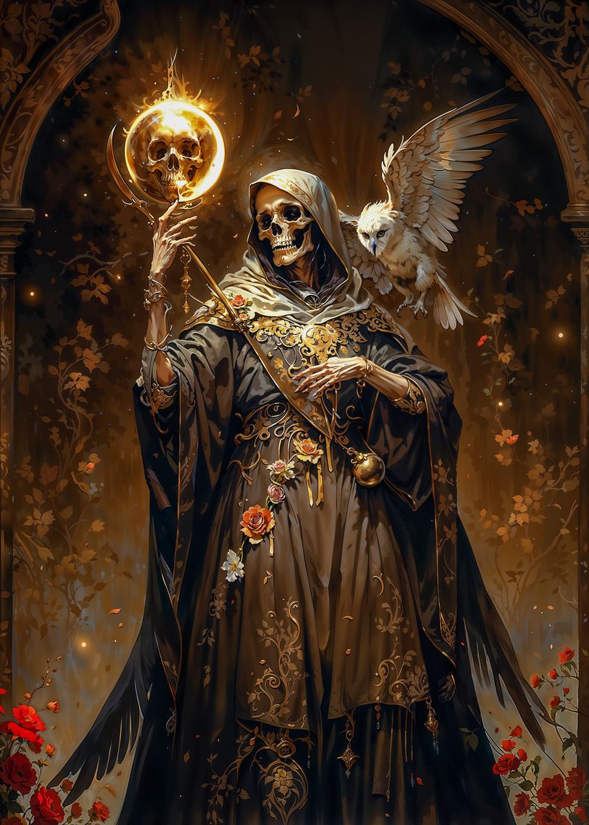 'Santa Muerte, Death as a Sorcerer' Poster, picture, metal print, paint ...