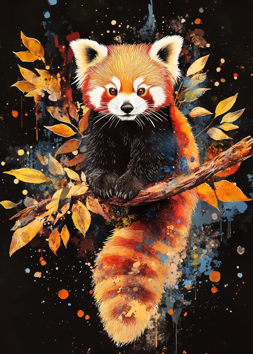 'Red Panda Watercolor Art' Poster, picture, metal print, paint by VOILA ...