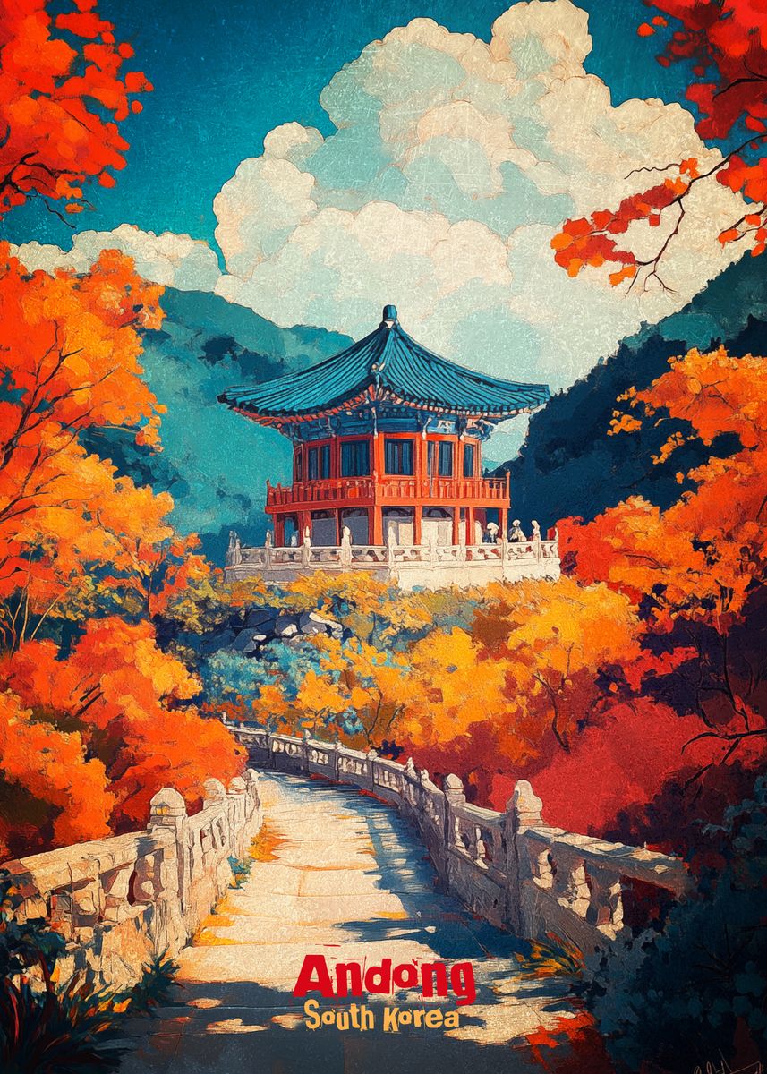 'Andong Art Poster' Poster, picture, metal print, paint by Mehdi | Displate