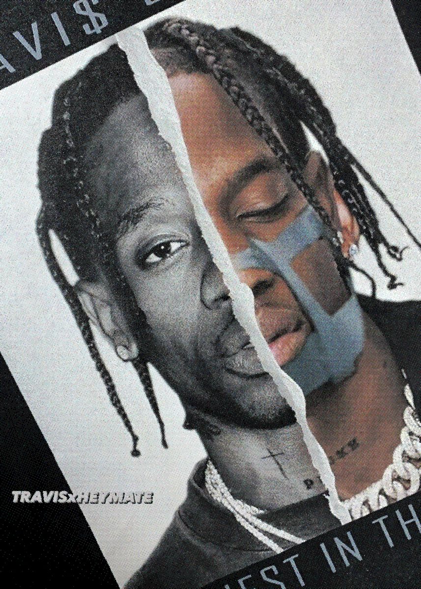 'Travis Scott Split Face' Poster, picture, metal print, paint by ...