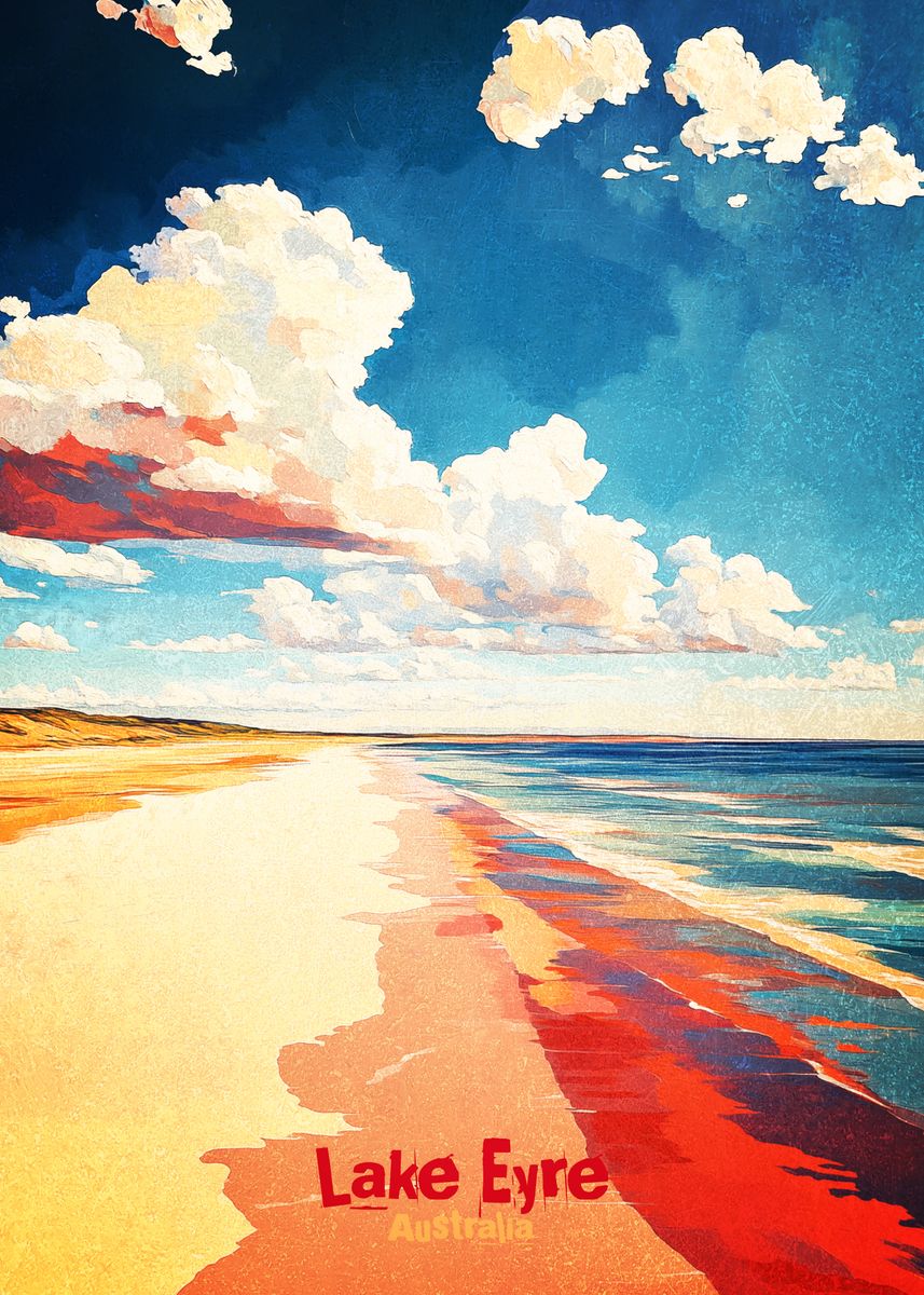 'Lake Eyre Art Poster' Poster, picture, metal print, paint by Mehdi ...