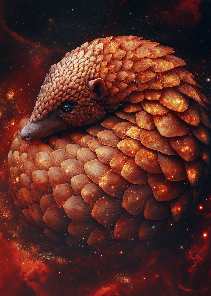 'Pangolin in Space' Poster, picture, metal print, paint by ...