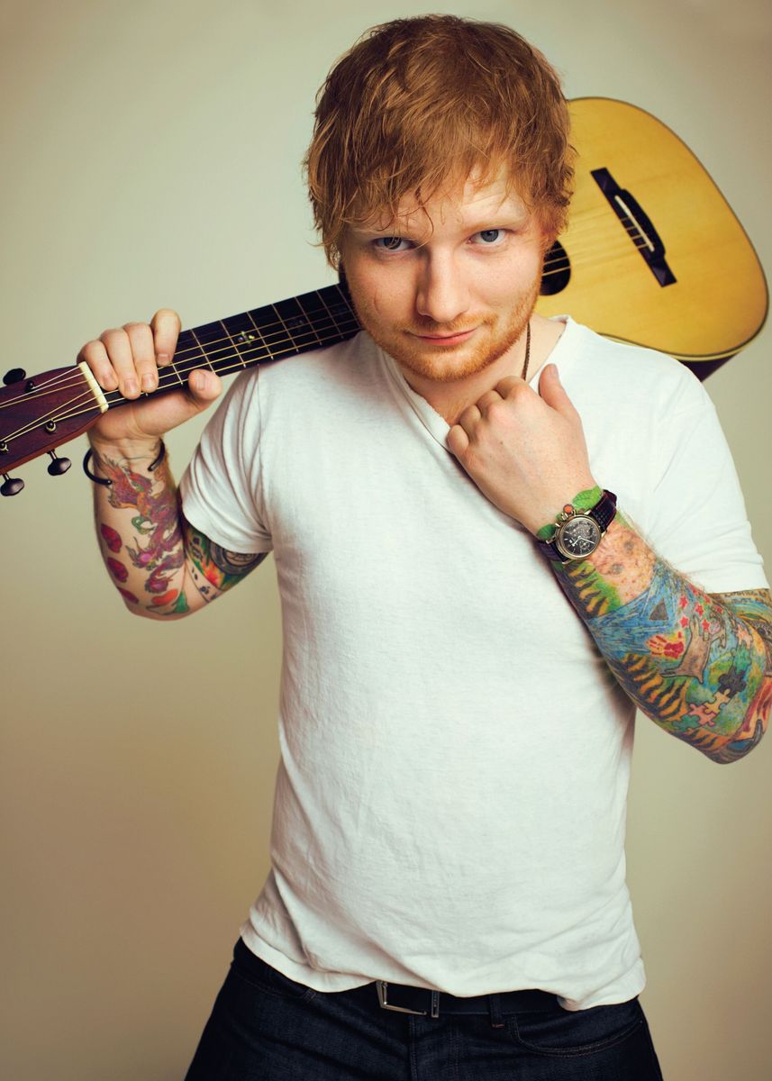 'Ed Sheeran with Guitar' Poster, picture, metal print, paint by ...