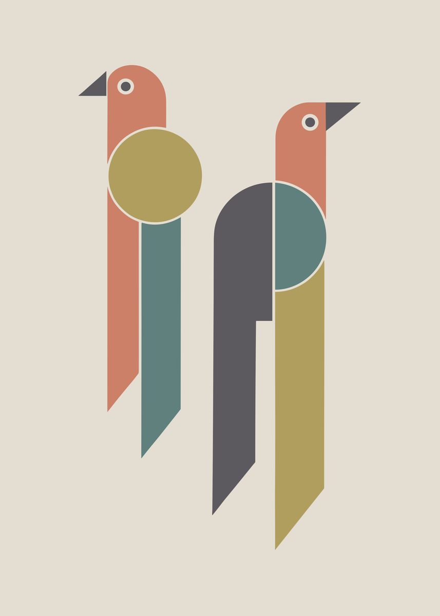 'Geometric Bird Art Print' Poster, picture, metal print, paint by ...