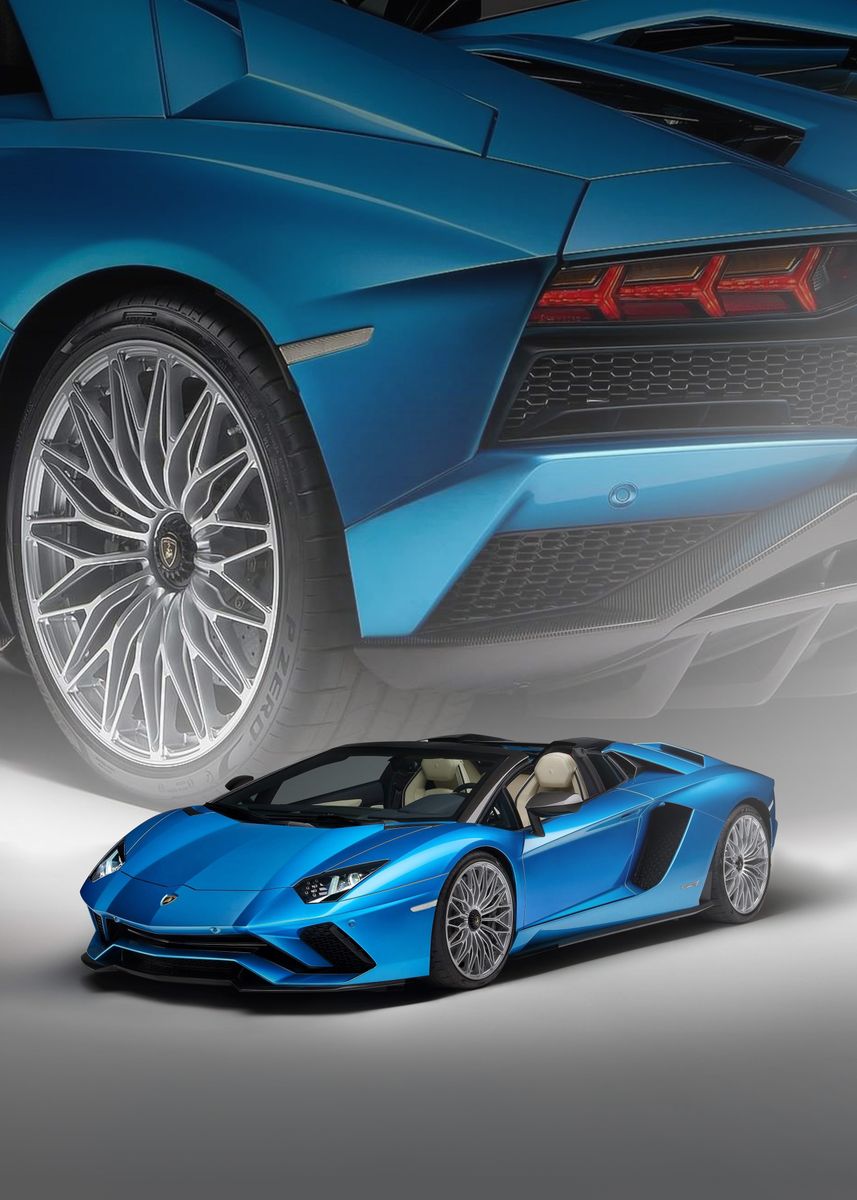 'Lamborghini Aventador SVJ Roadster' Poster, picture, metal print ...