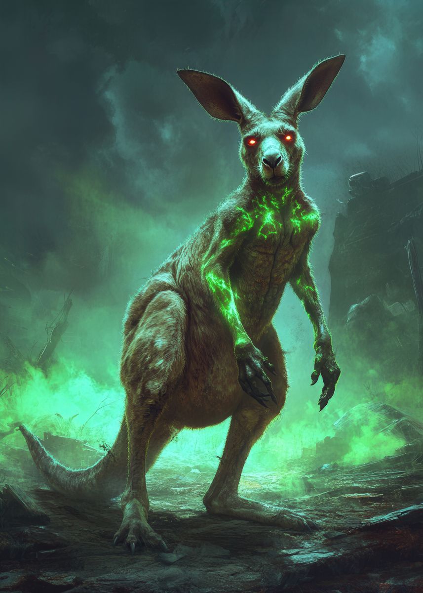 'Mutant Kangaroo' Poster, picture, metal print, paint by GLITCHED ART ...