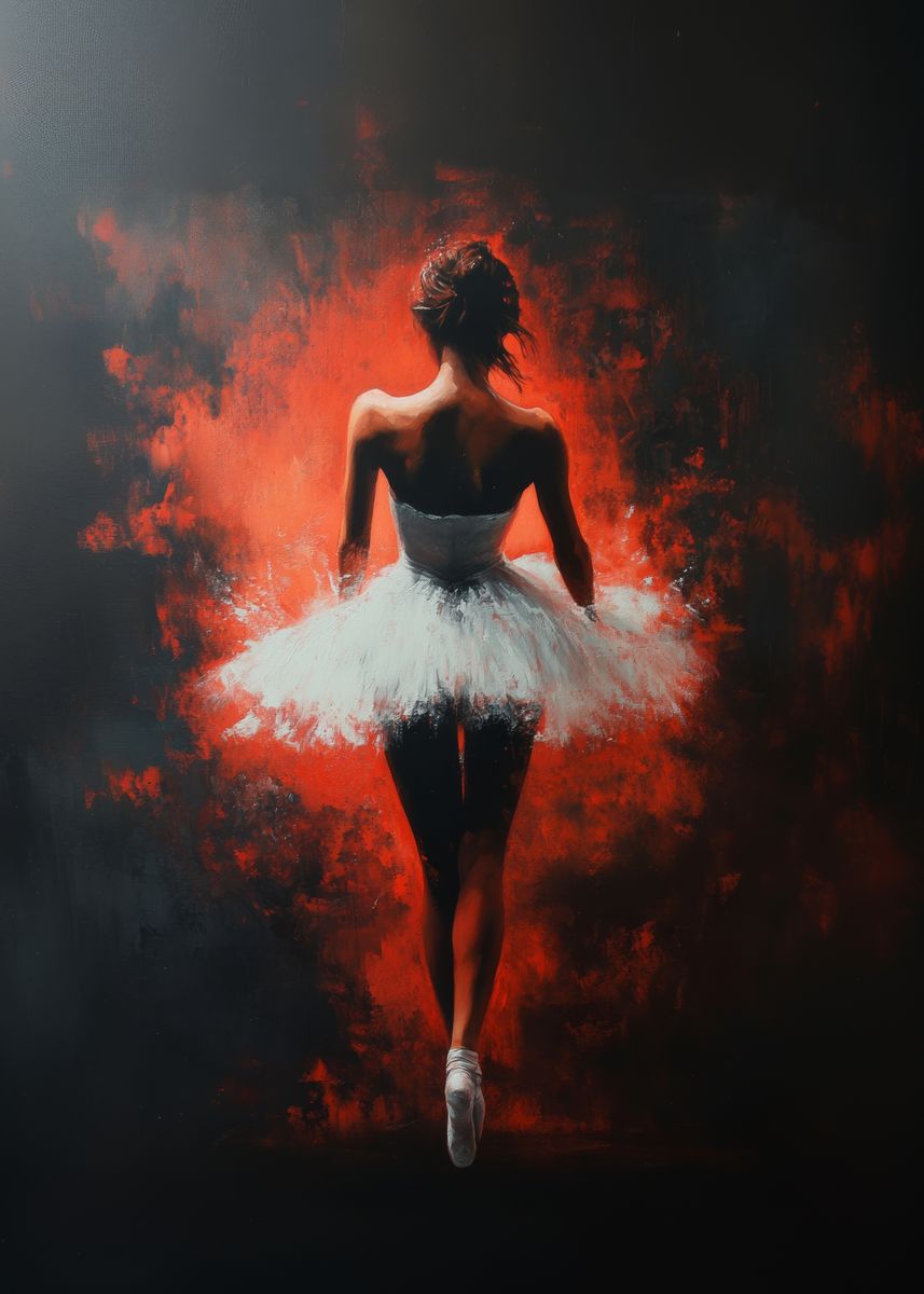 'Ballet Dancer in Red | Ballet Passion in Shadows' Poster, picture ...