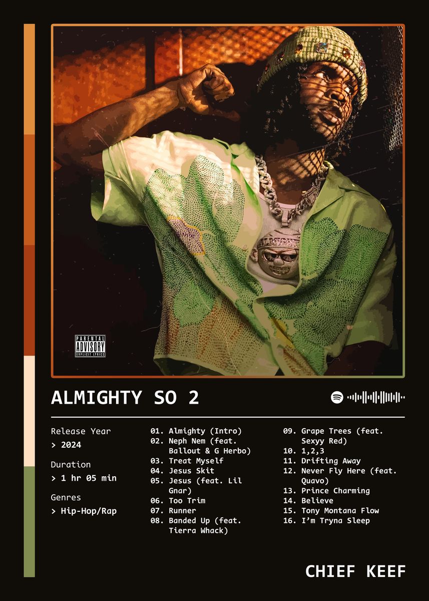 'Almighty So 2 (2024) Album by Chief Keef' Poster, picture, metal print ...