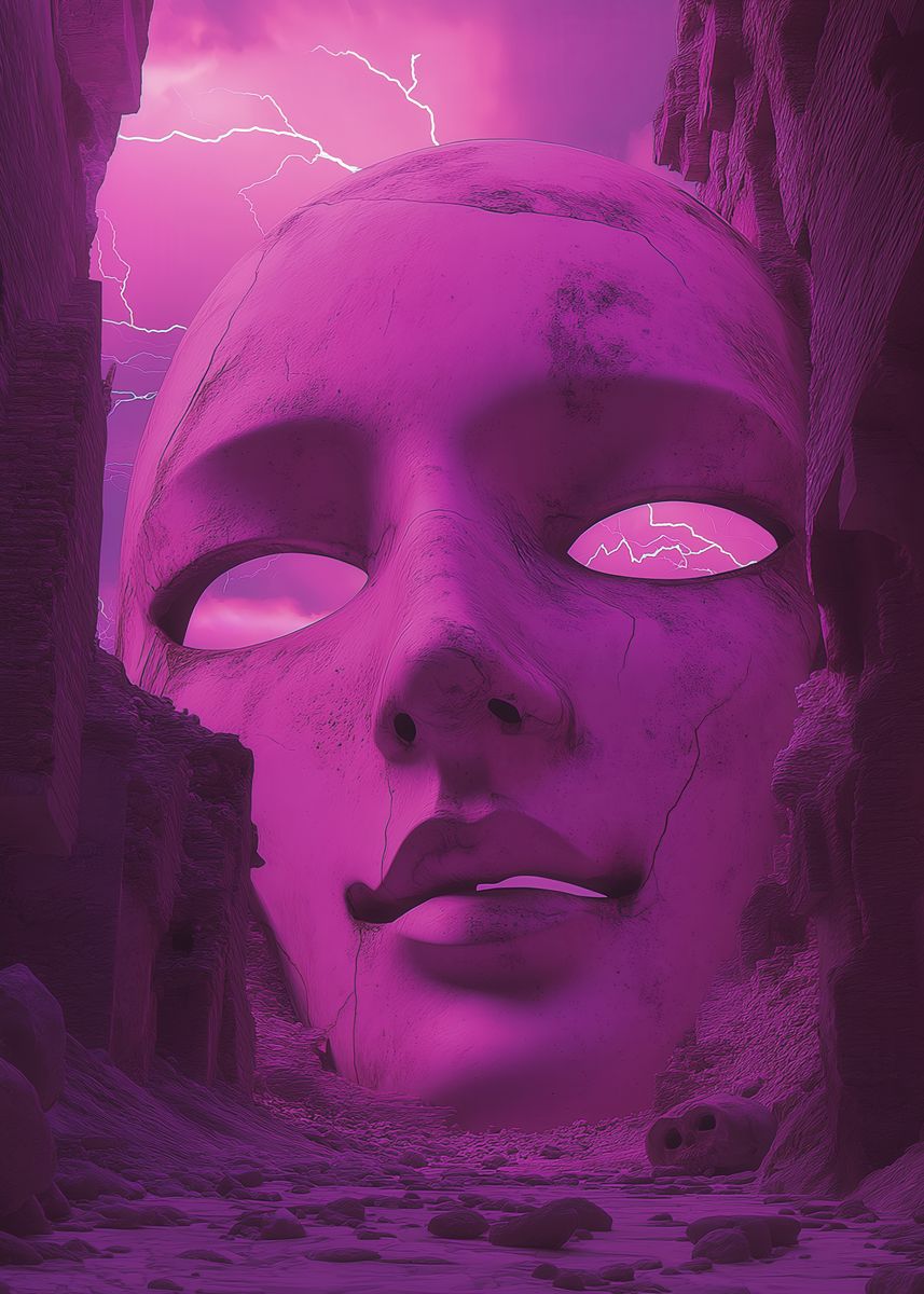 'Vaporwave Mask' Poster, picture, metal print, paint by Senja Kolesnyk ...