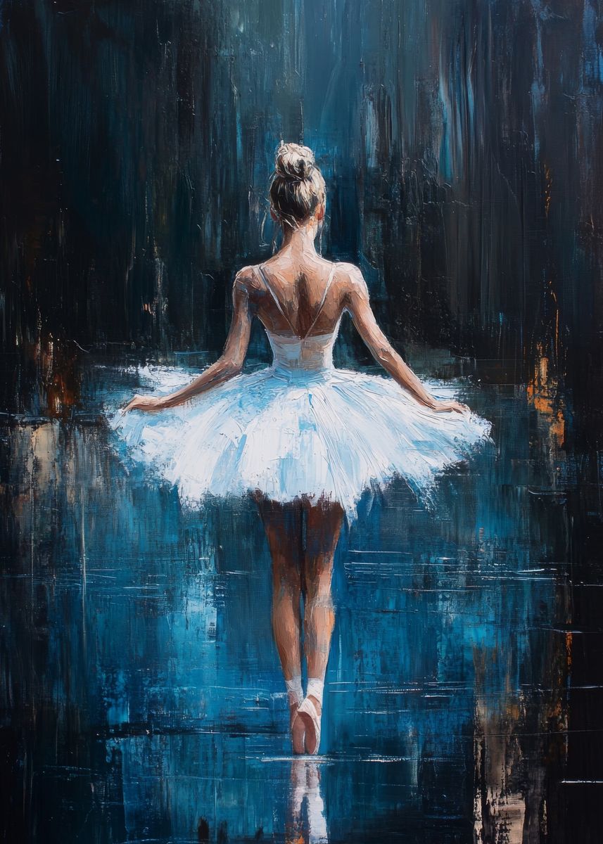 'Ballet Dancer in Blue | Stillness in Blue' Poster, picture, metal ...