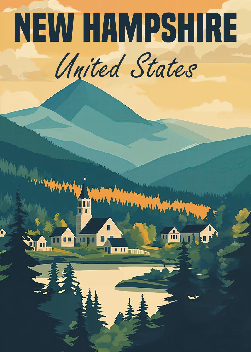 'New Hampshire Landscape Poster' Poster, picture, metal print, paint by ...