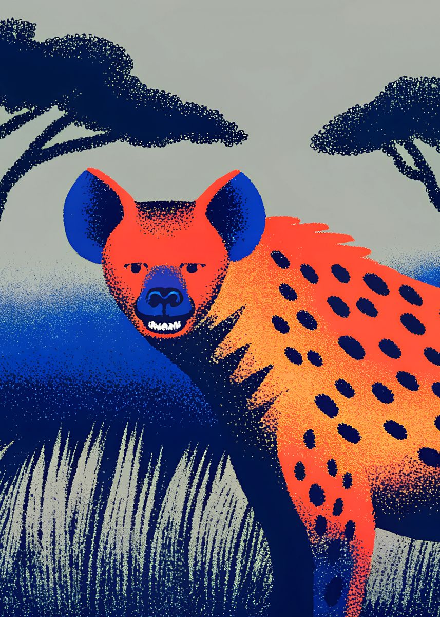 'Spotted Hyena Illustration' Poster, picture, metal print, paint by Ray ...