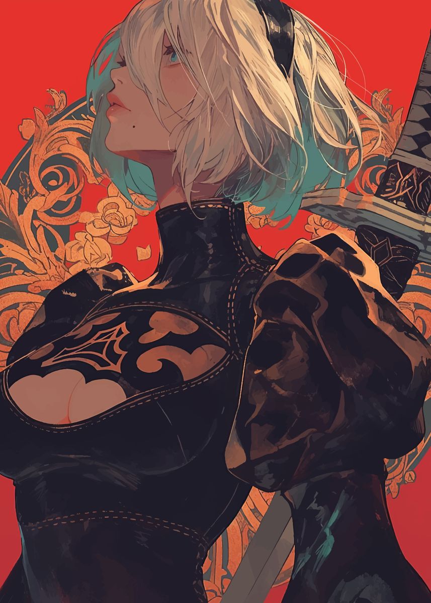 '2B Nier Automata Art' Poster, picture, metal print, paint by miosoul ...
