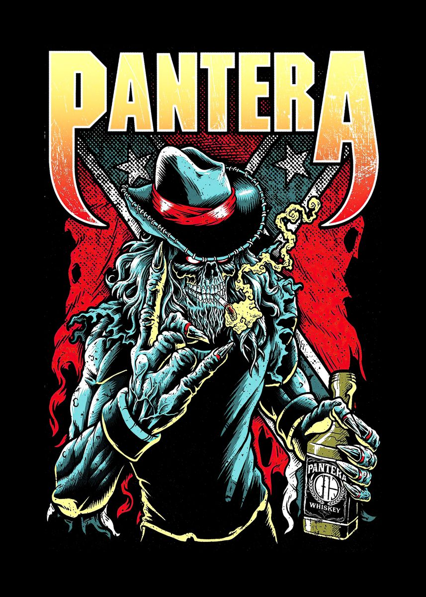 'Pantera Skull Artwork' Poster, picture, metal print, paint by Éclips ...