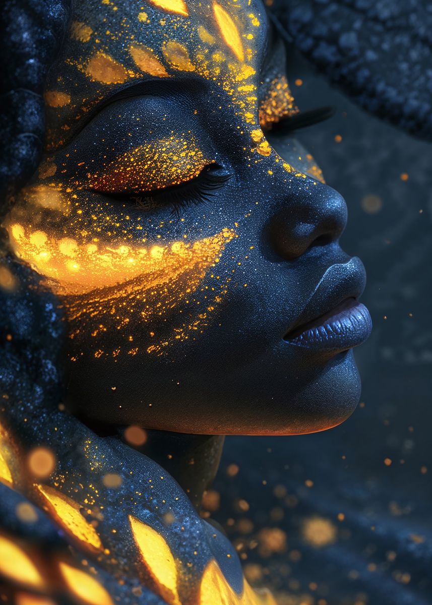 'Golden Body Paint' Poster, picture, metal print, paint by shakes | Displate