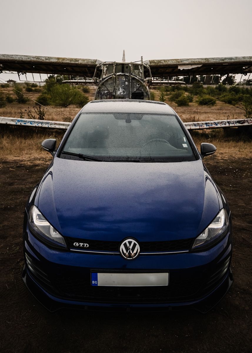 'Blue Volkswagen Golf GTD' Poster, picture, metal print, paint by ...