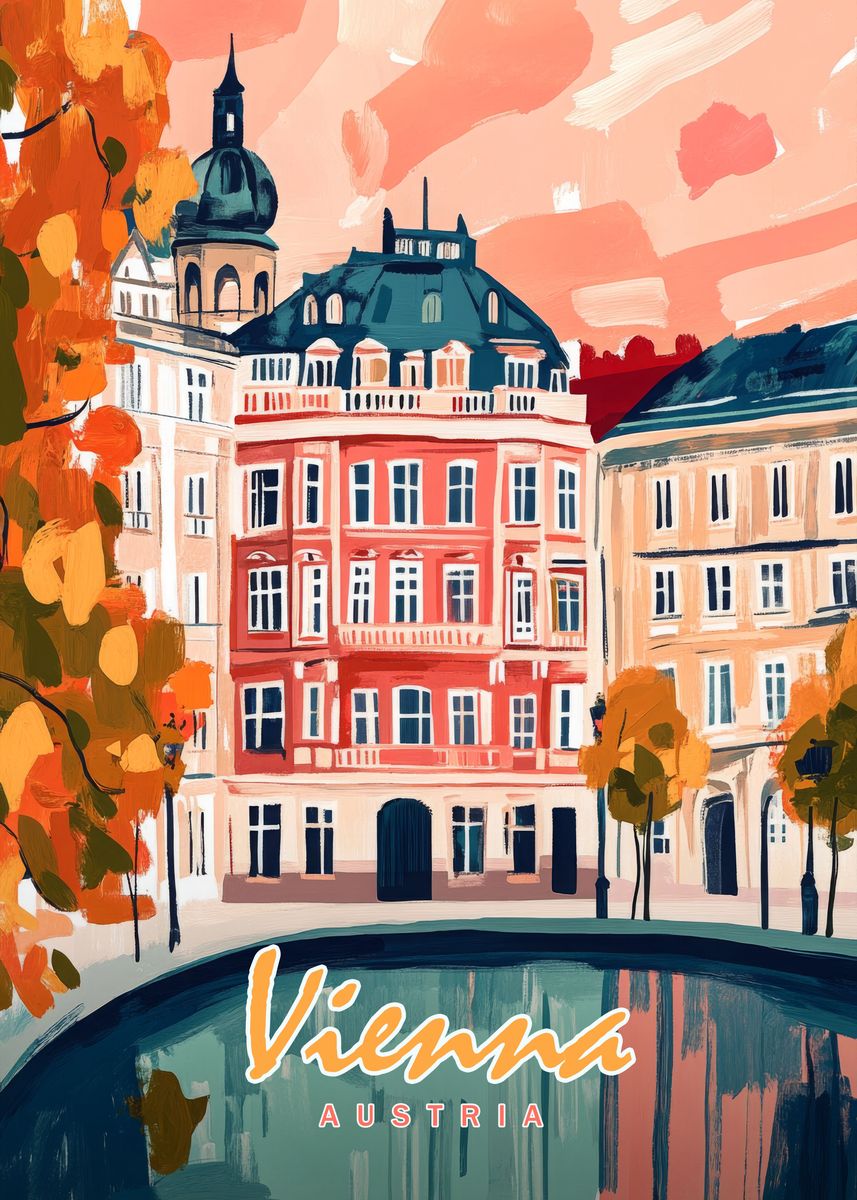 'Vienna Cityscape Painting' Poster, picture, metal print, paint by Lily ...