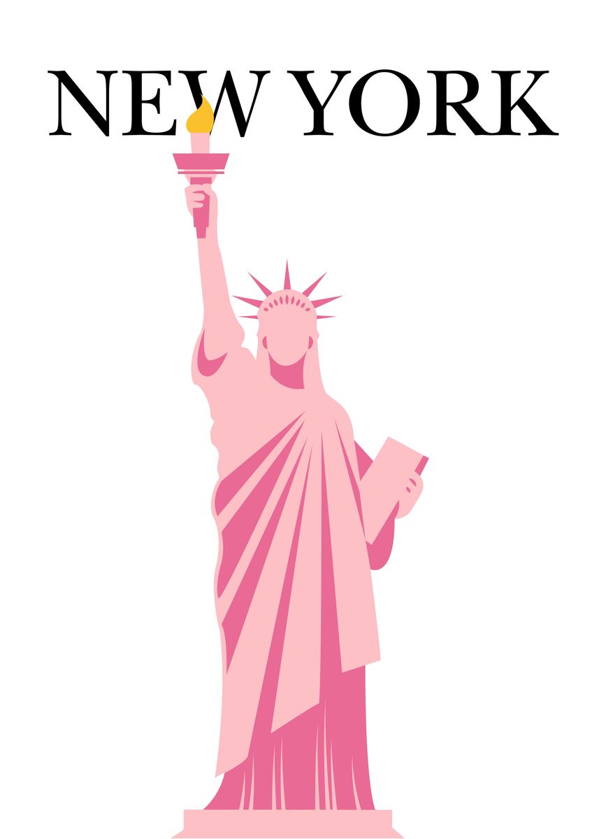 'Pink Statue of Liberty' Poster, picture, metal print, paint by EDSON ...