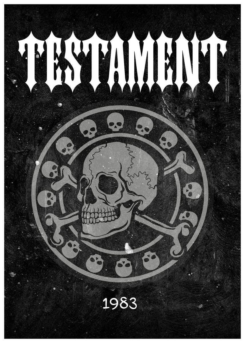 'Testament 1983 Skull Logo' Poster, picture, metal print, paint by ...