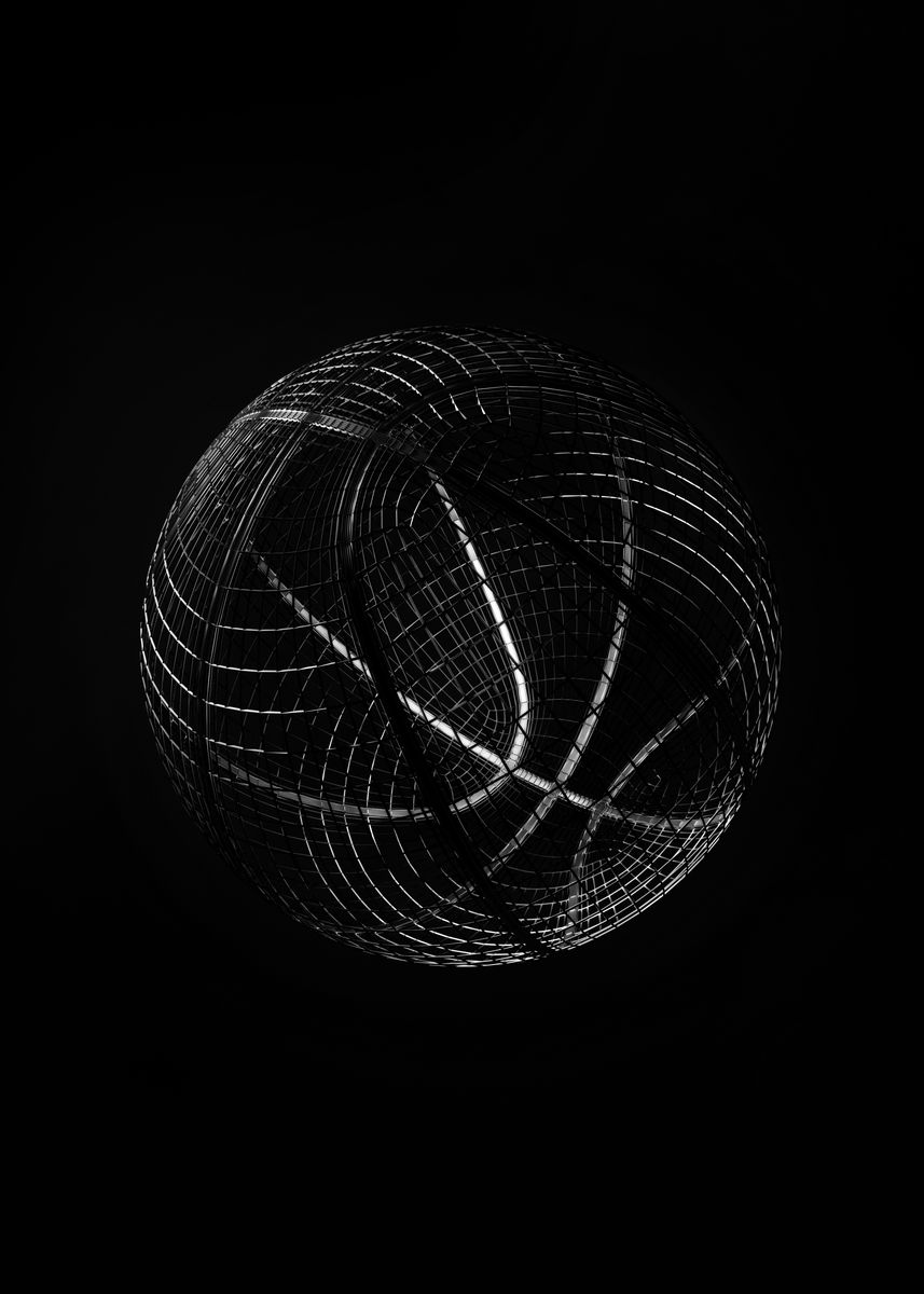 'Wireframe Basketball' Poster, picture, metal print, paint by Julius ...