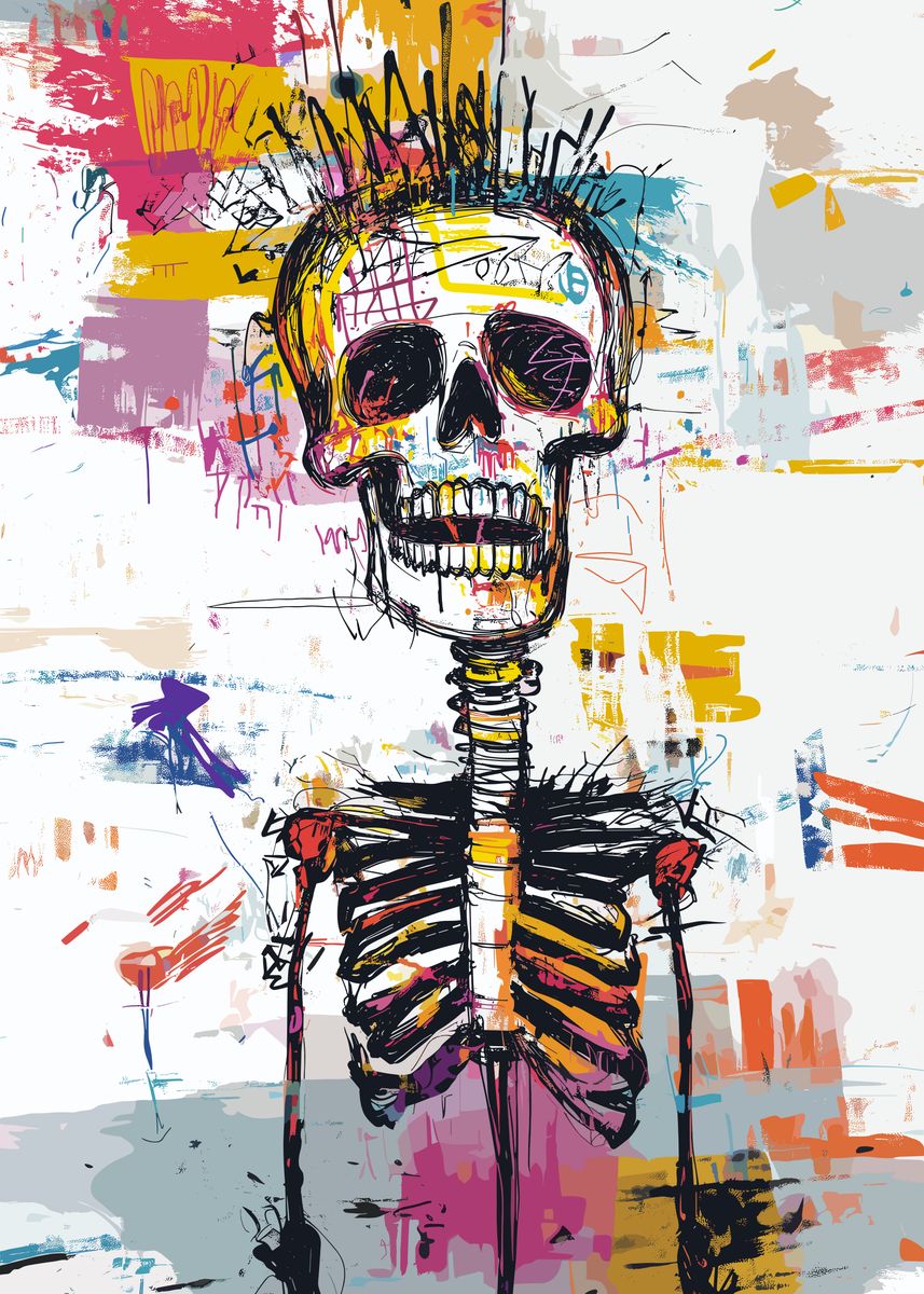 'Original Skull Skeleton Art' Poster, picture, metal print, paint by ...
