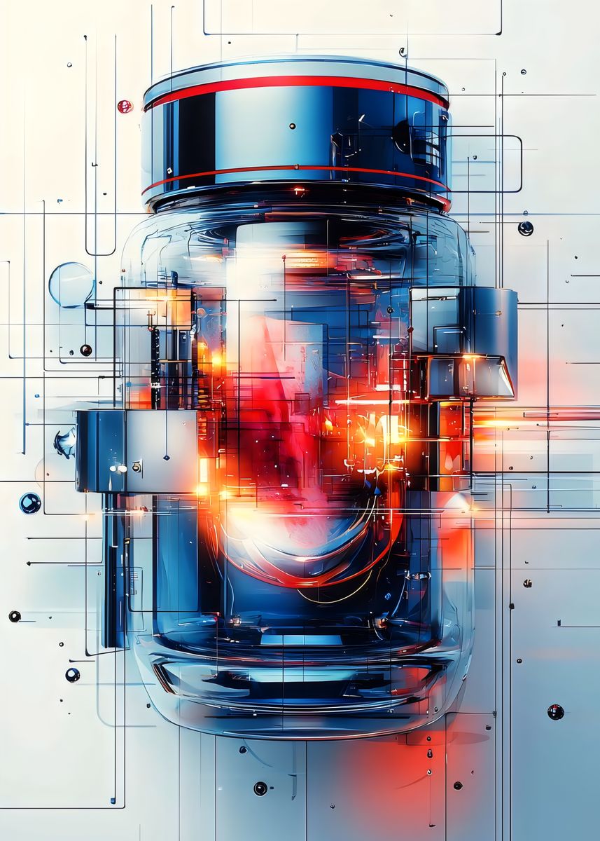 'Cybernetic Energy Capsule' Poster, picture, metal print, paint by ...
