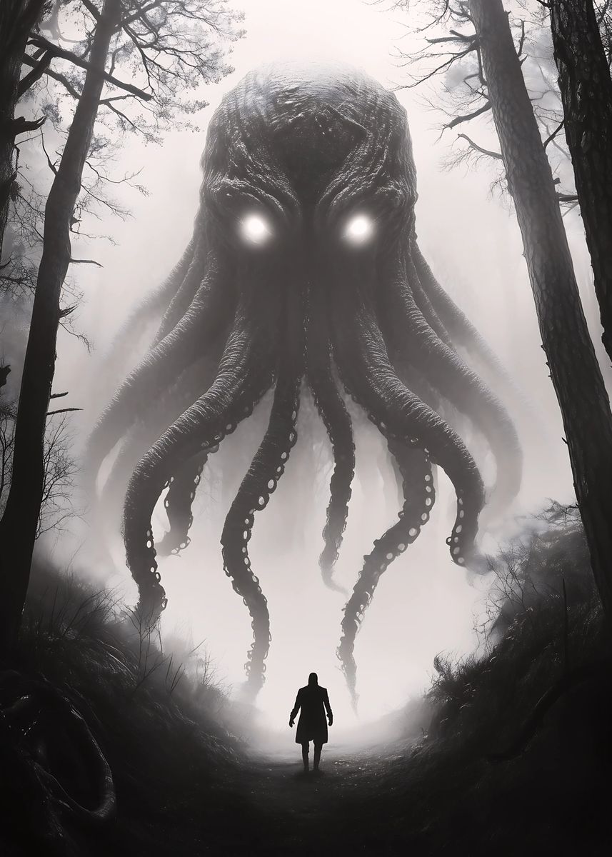 'Cthulhu in the Dark Woods' Poster, picture, metal print, paint by ...