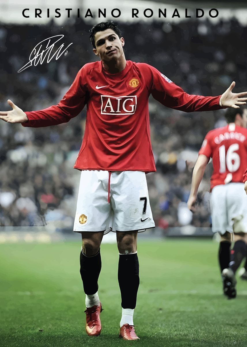 'Cristiano Ronaldo Manchester United' Poster, picture, metal print ...