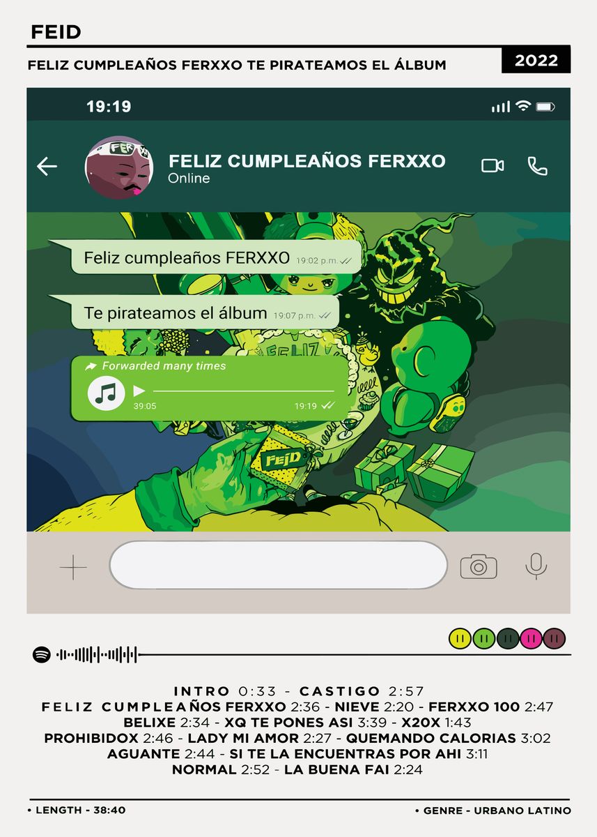 'Feid Album' Poster, picture, metal print, paint by LOCKET | Displate