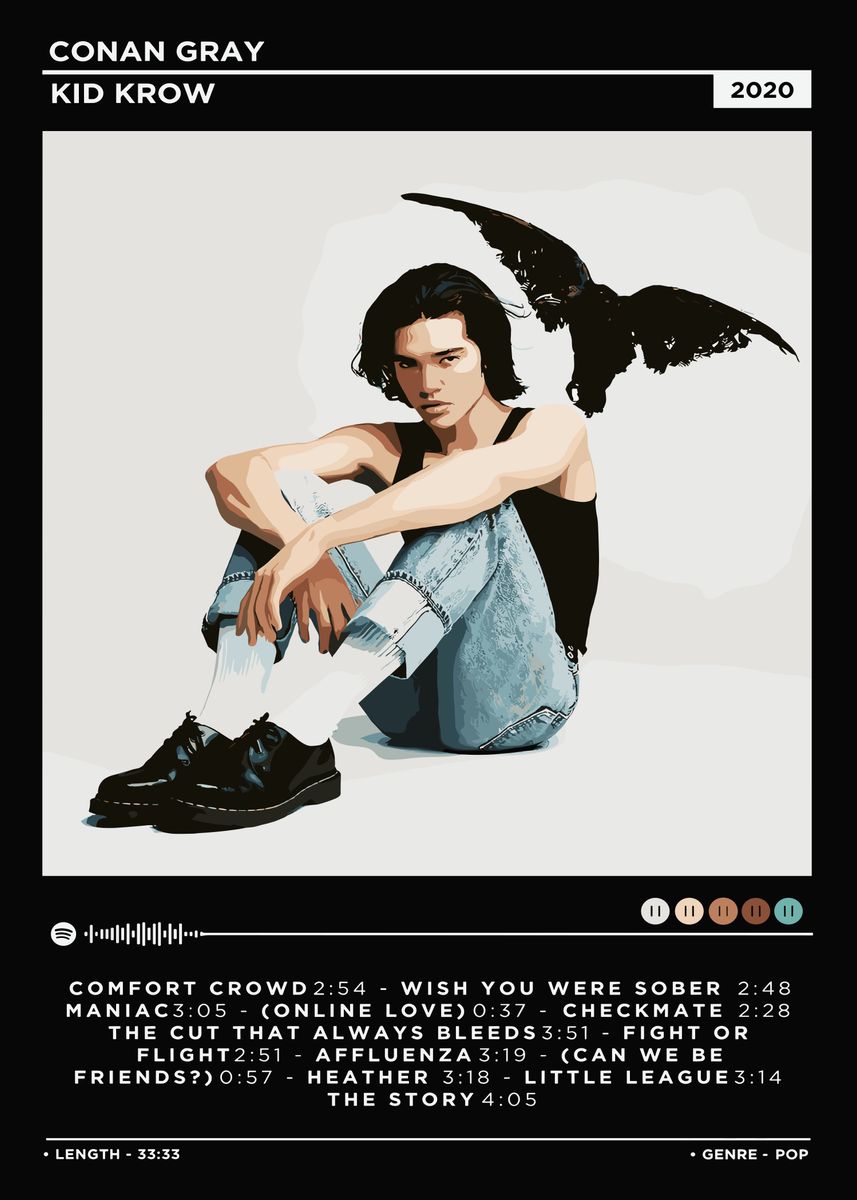 'Conan Gray Kid Krow' Poster, picture, metal print, paint by ZACKSTAR ...