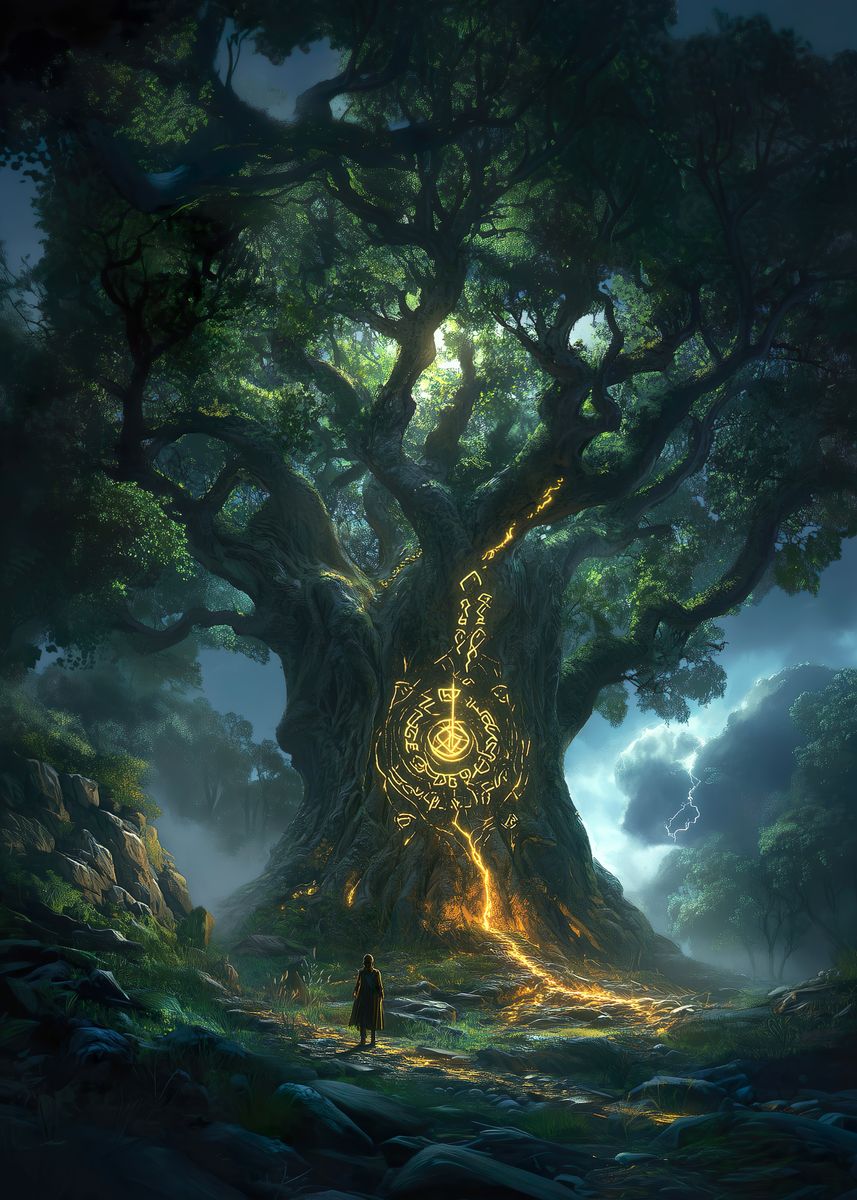 'Ancient Tree of Magic' Poster, picture, metal print, paint by ...