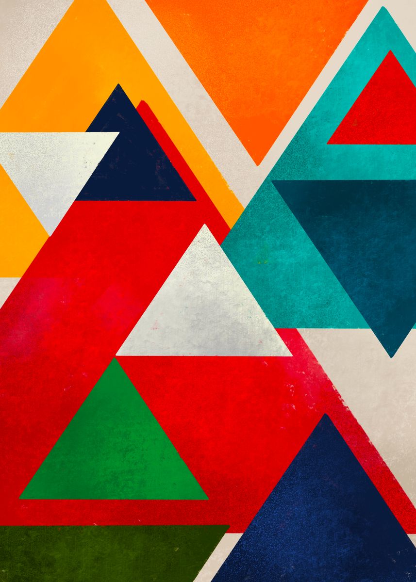 'Abstract Triangle Art' Poster, picture, metal print, paint by Svetlana ...