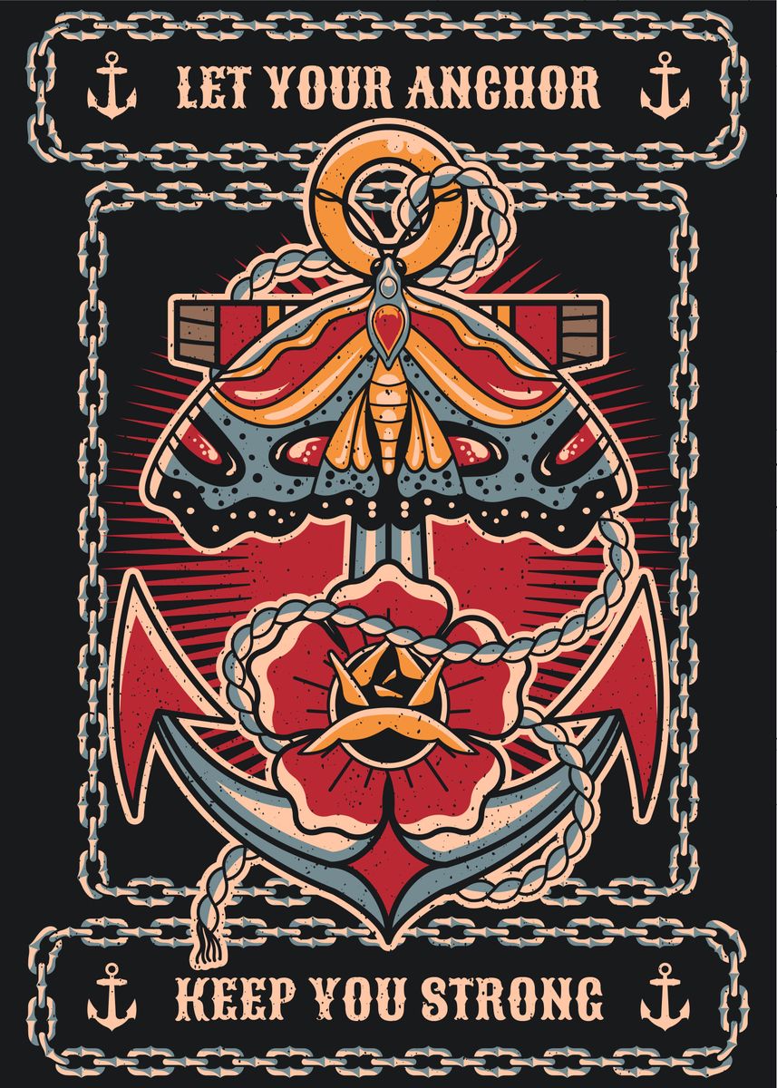 'Anchor Keep You Strong' Poster, picture, metal print, paint by taofik ...