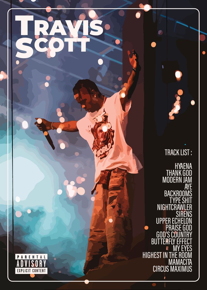 'Travis Scott Concert Poster' Poster, picture, metal print, paint by Rick E Design | Displate