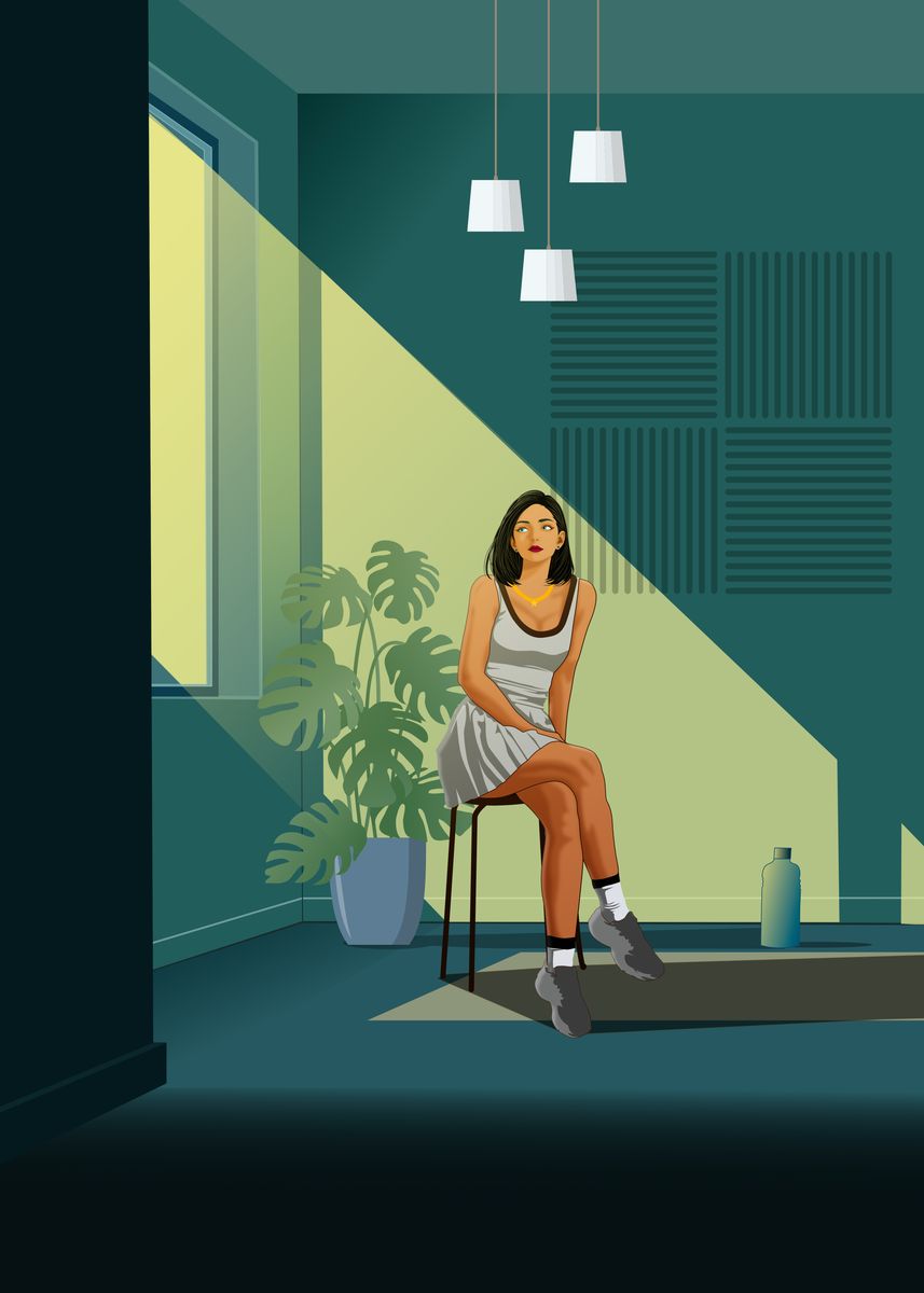 'mellow dramatic Anime girl ' Poster, picture, metal print, paint by ...