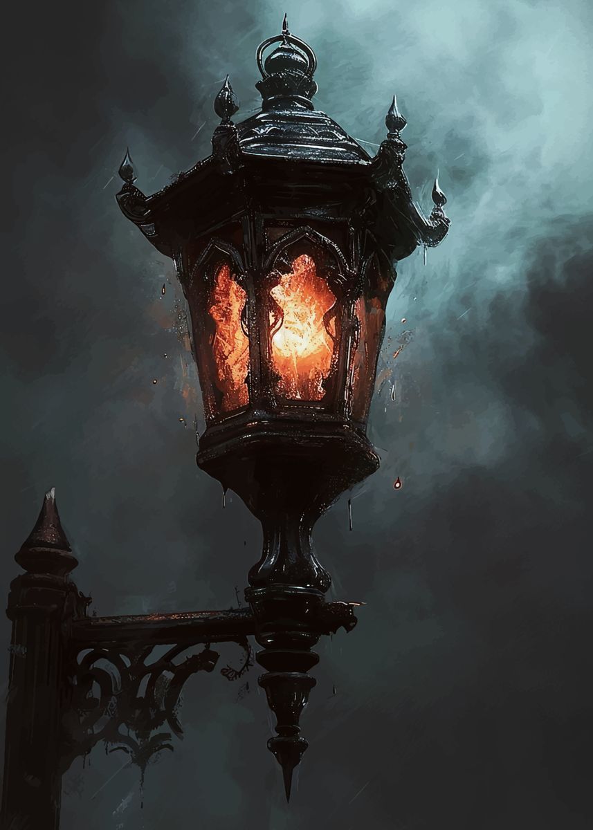 'Gothic Street Lamp' Poster, picture, metal print, paint by kapten ...