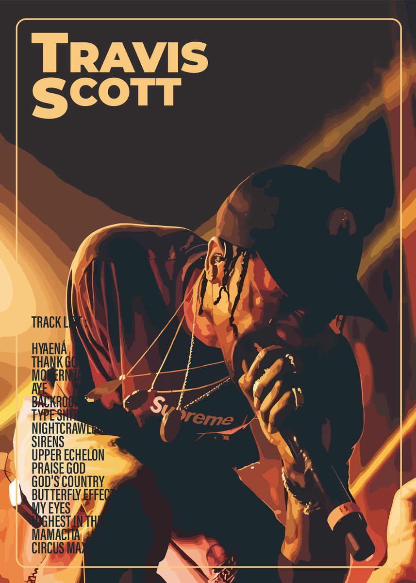 'Travis Scott Poster' Poster, picture, metal print, paint by Rick E ...