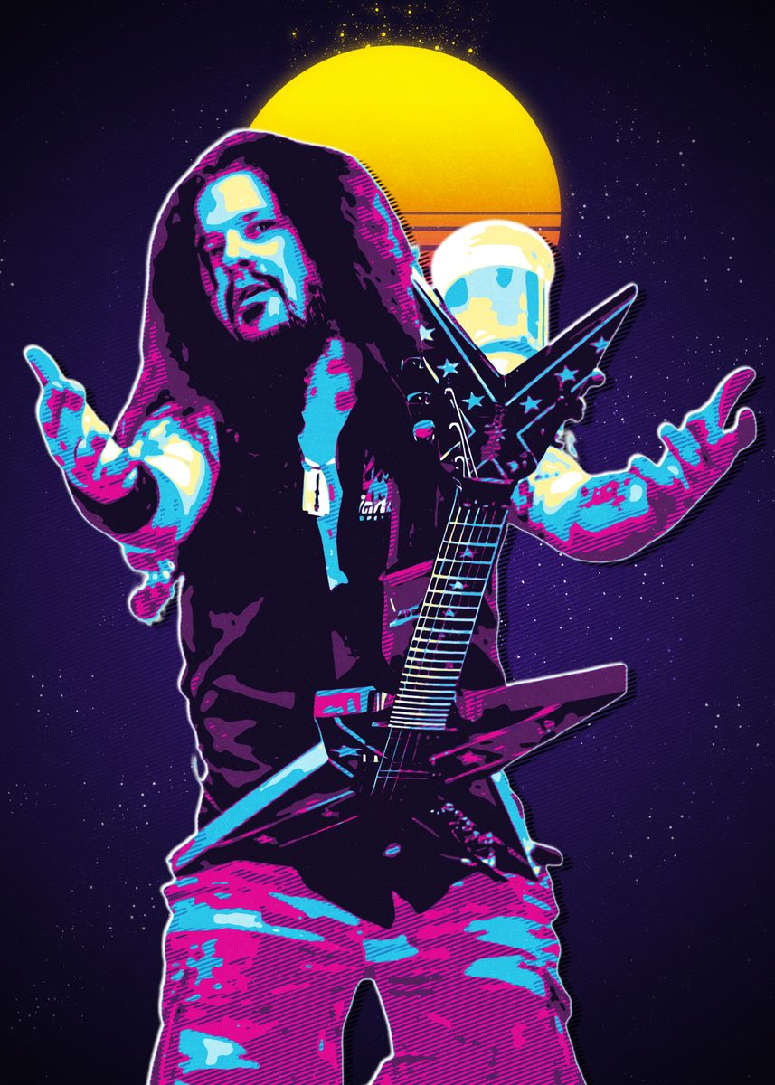 'Dimebag Darrell 80s Retro Art' Poster, picture, metal print, paint by ...