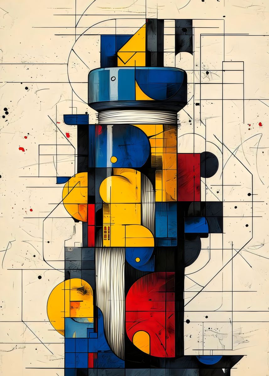 'Tower of Primary Abstraction' Poster, picture, metal print, paint by ...