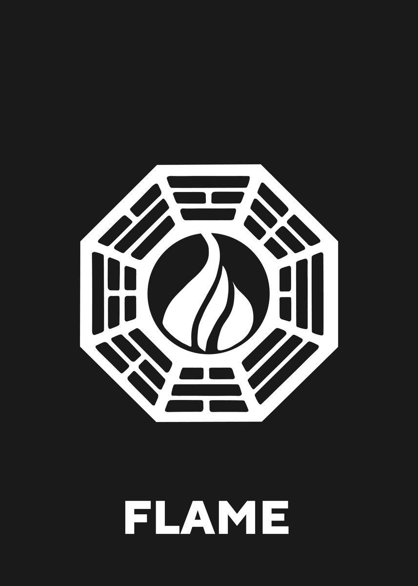 'Lost Flame Dharma Initiative Logo' Poster, picture, metal print, paint ...